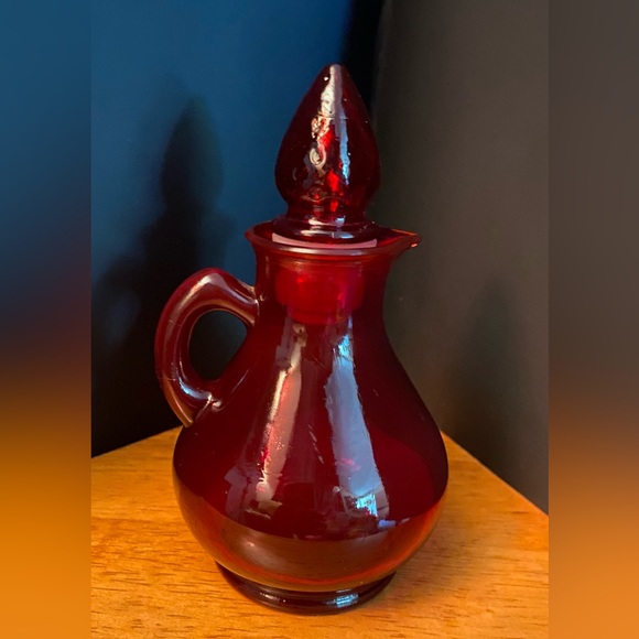 Avon | Accents | Vintage Avon Ruby Red Pitcher With Strawberry Stopper ...